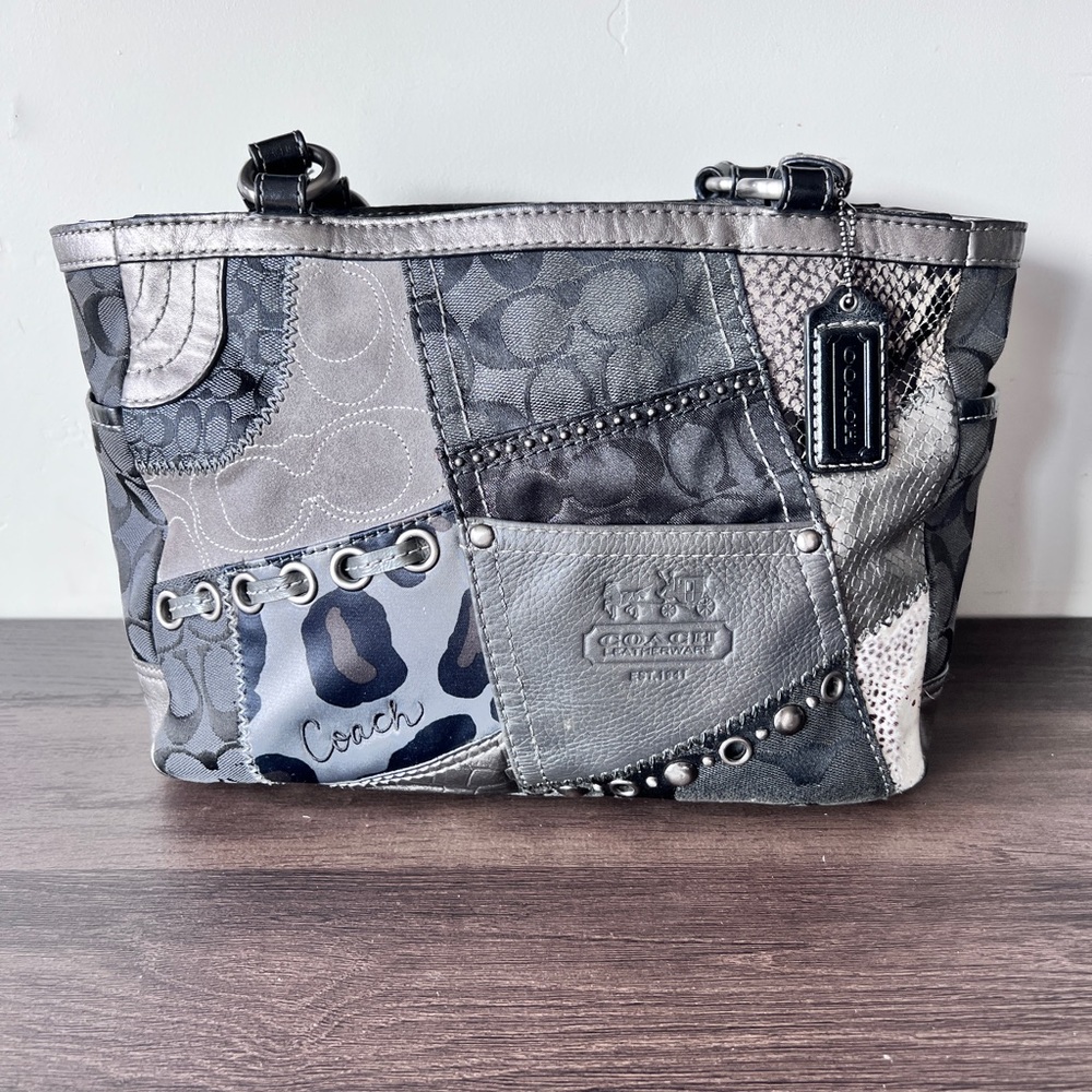 Coach Black Patchwork Shoulder Bag - Gem